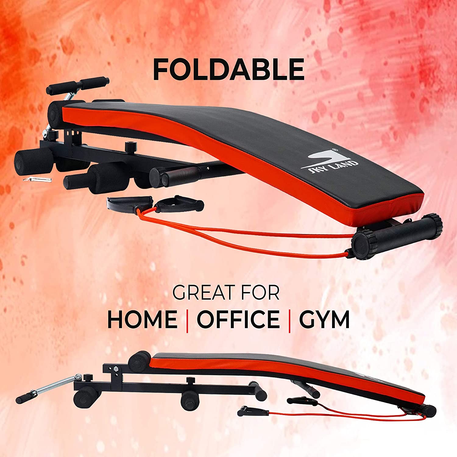 Skyland Adjustable Ab Sit Up Bench, Folding Abdominal Crunch-EM-1856 ...