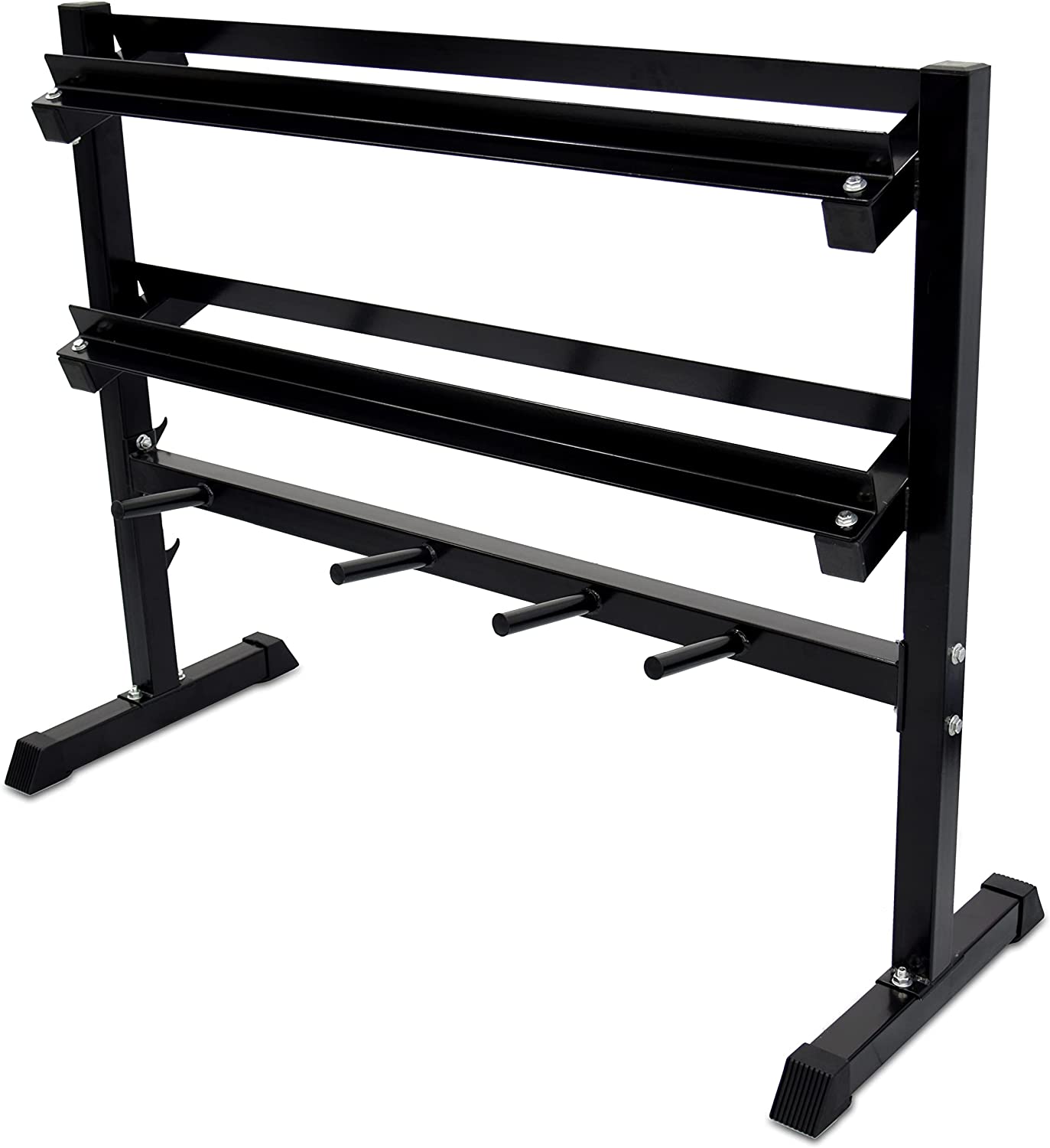 Multiple Weights Storage Rack for Dumbbells, Barbells, Plates