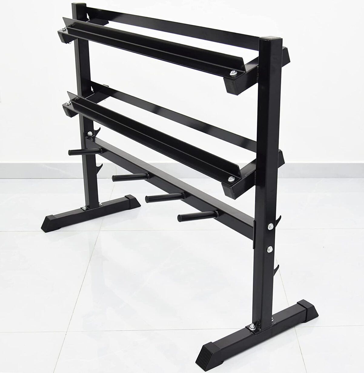 Multiple Weights Storage Rack for Dumbbells, Barbells, Plates