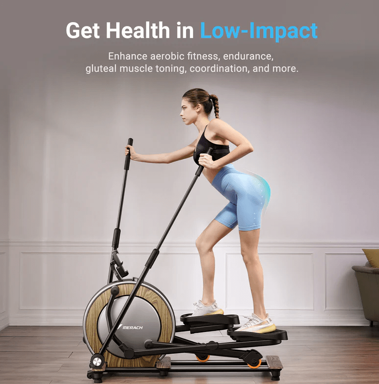 Smart Elliptical with auto resistance & retractable Elliptical Bike
