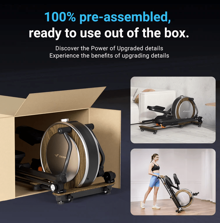 Smart Elliptical with auto resistance & retractable Elliptical Bike