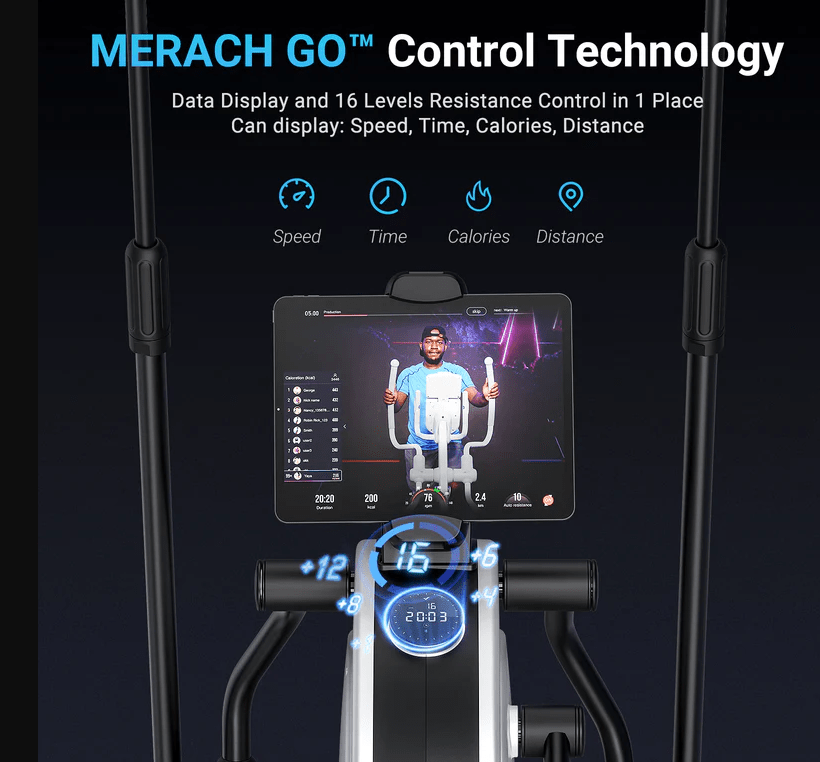 Smart Elliptical with auto resistance & retractable Elliptical Bike