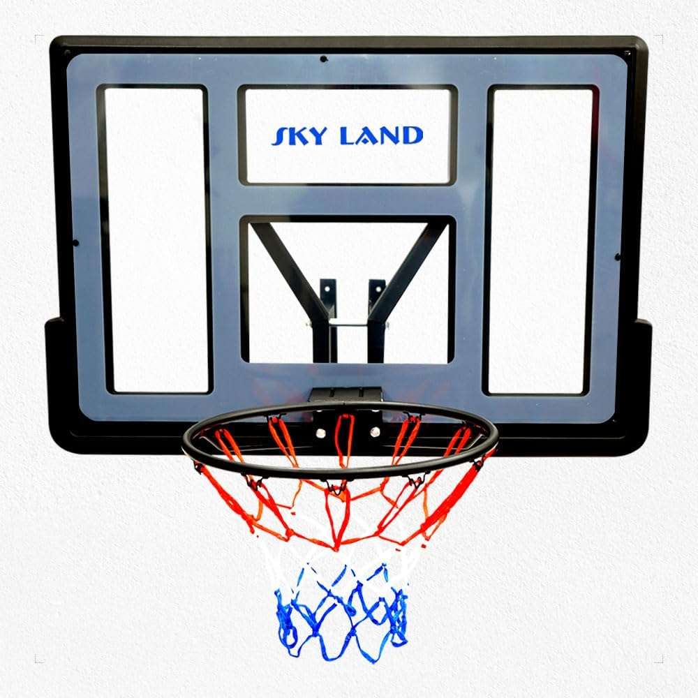 SKY LAND Standard Basketball Hoop: Durable Construction Wall Mounted ...