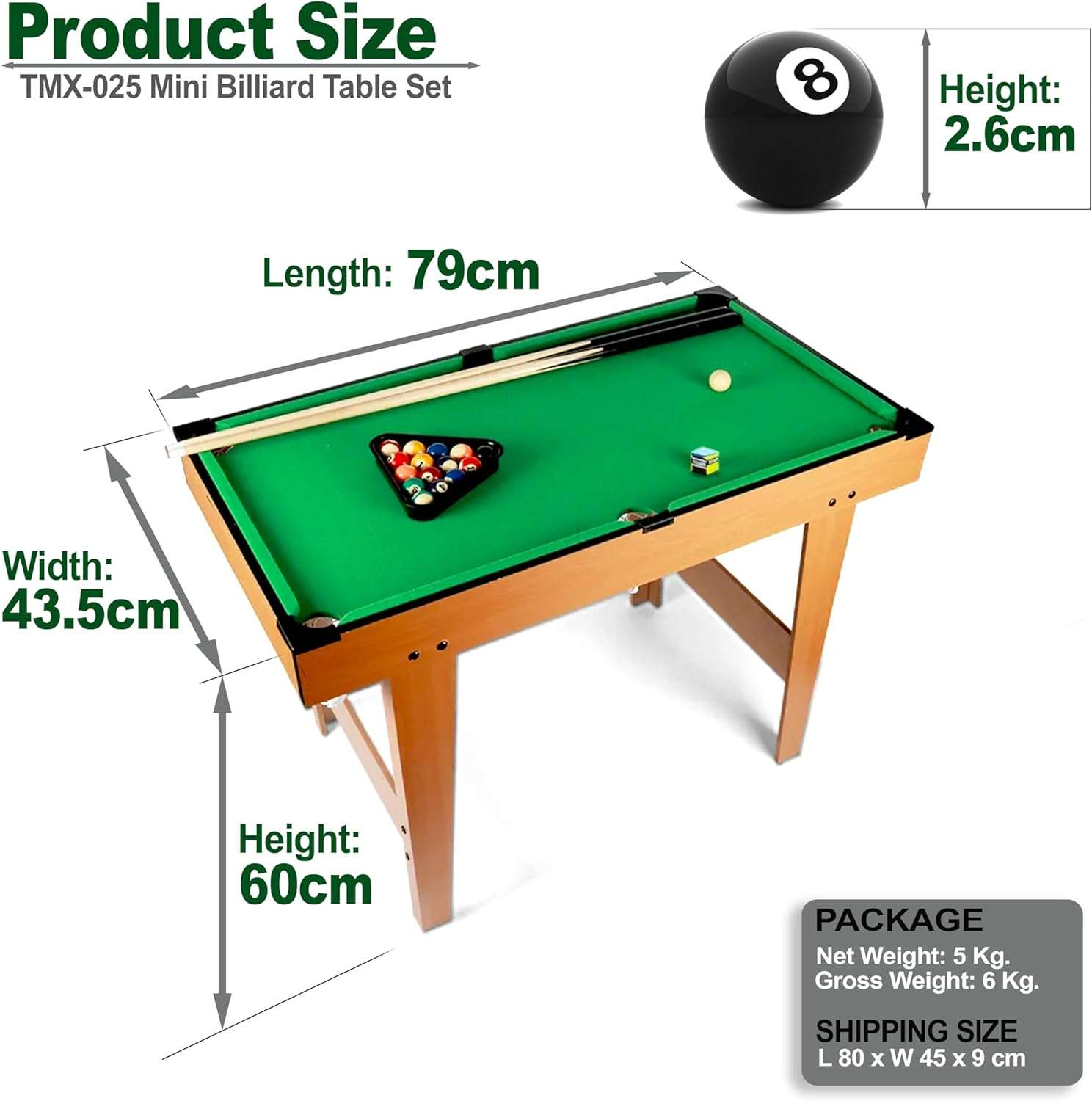 SKY LAND 31-Inch Tabletop Billiards Set - Portable Pool Table Game for ...