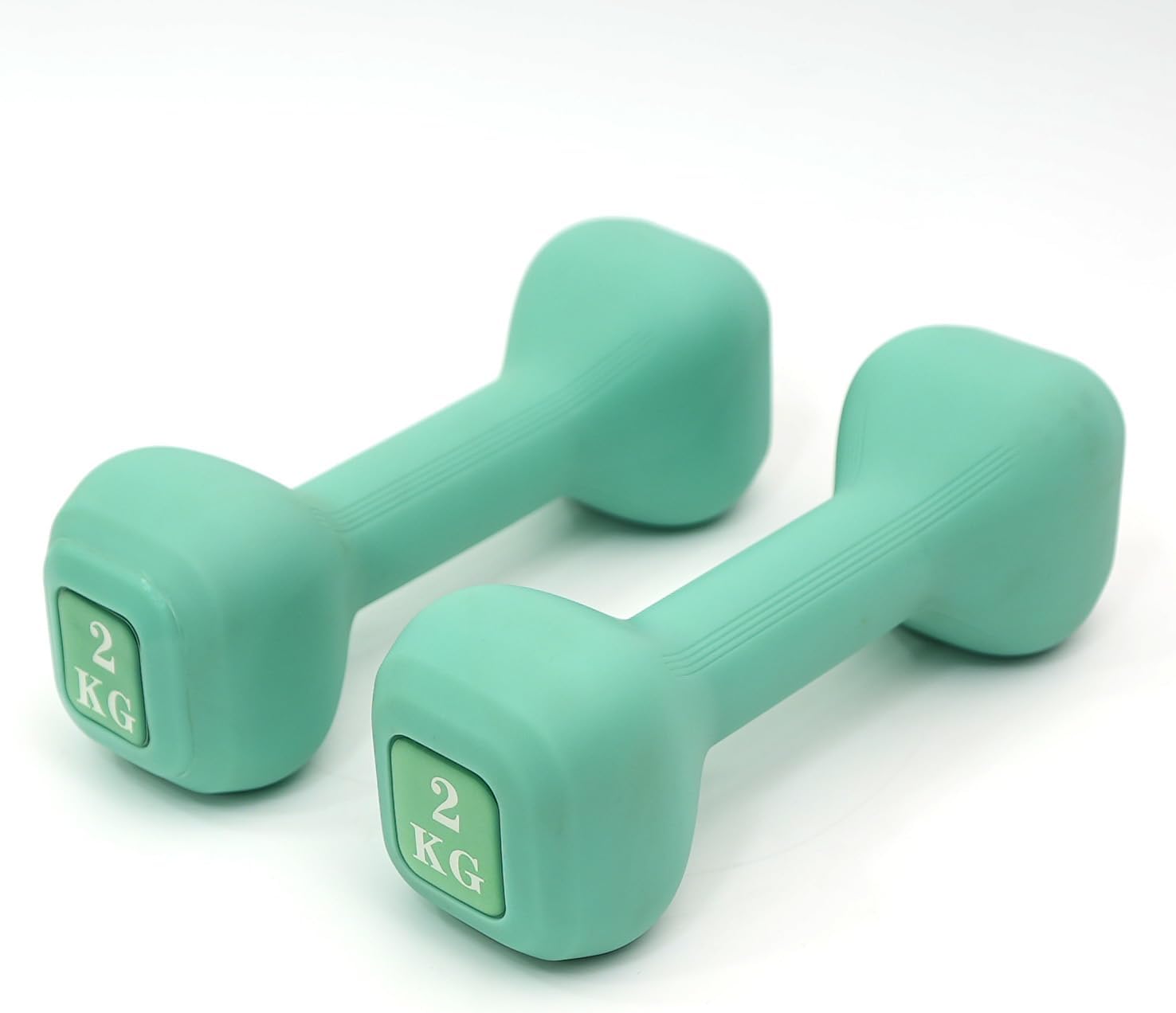 SKY LAND Set of 2 Square Dumbbells with Round Edges, EM-9372G-2 Green ...